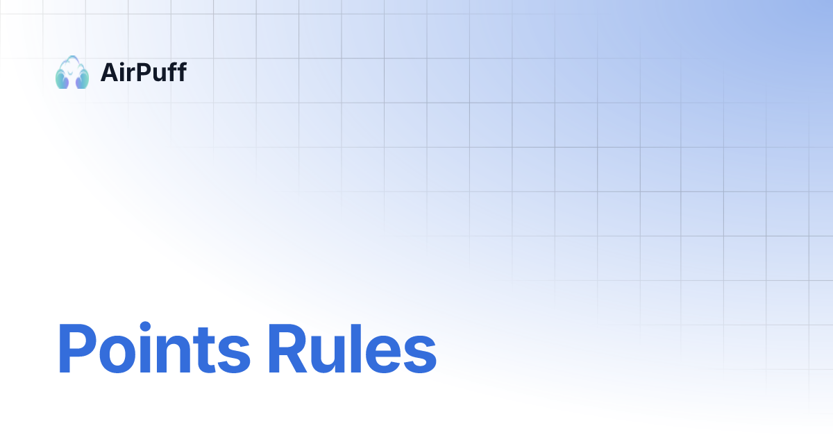 Points Rules | AirPuff
